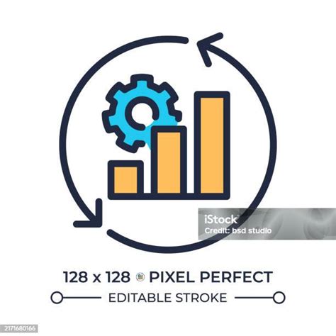 Efficiency Graph Cycle Rgb Pixel Perfect Color Icon Stock Illustration