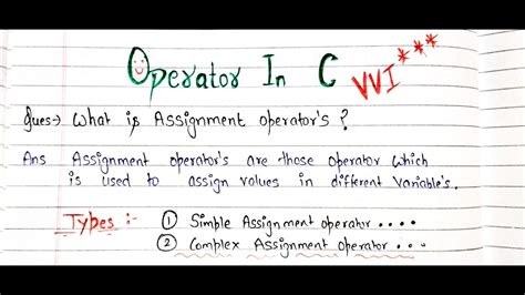 Assignment Operator In C Programming C Programming Tutorial Easy