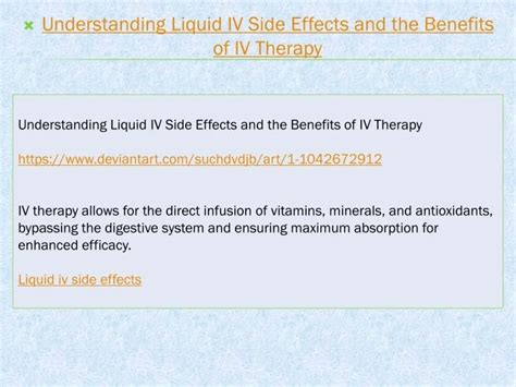 Ppt Understanding Liquid Iv Side Effects And The Benefits Of Iv