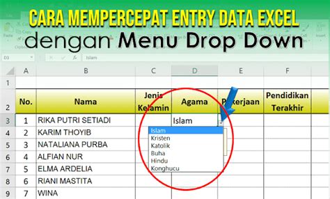 Cara Membuat Menu Drop Down Untuk Mempercepat Entry Data Pada Excel PAKAR TUTORIAL