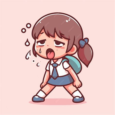 Premium Vector Vector Fanart Of A Cute Girl Who Is Tired