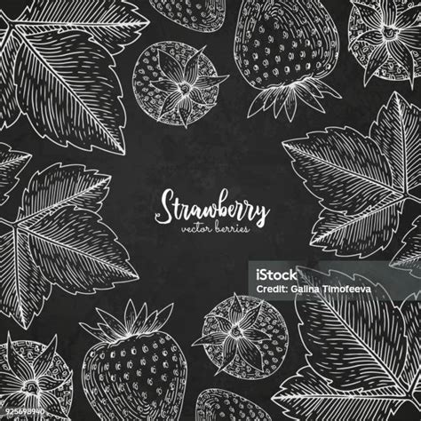 딸기와 건강 식품 디자인 서식 파일입니다 딸기와 함께 손으로 그려진된 프레임입니다 여름 또는을 템플릿 칠판에 그레이트 레이블 메뉴 조리법 포스터 포장지 디자인 포장 디자인