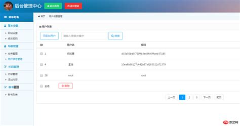 网站后台的模块介绍 用户信息管理 php开发实战教程之小说站 PHP中文网教程