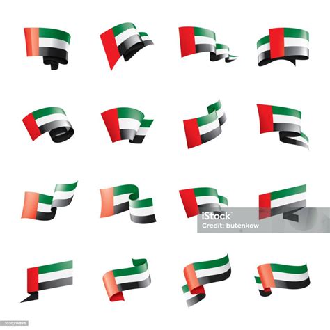 아랍 에미리트 연방 플래그 흰색 배경 벡터 일러스트 레이 션 0명에 대한 스톡 벡터 아트 및 기타 이미지 0명 3차원 형태 국기 Istock