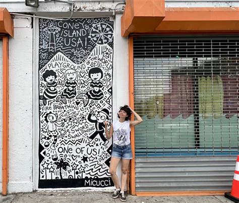 Artist Kate Micucci Paints Mural Outside Coney Island Usa The