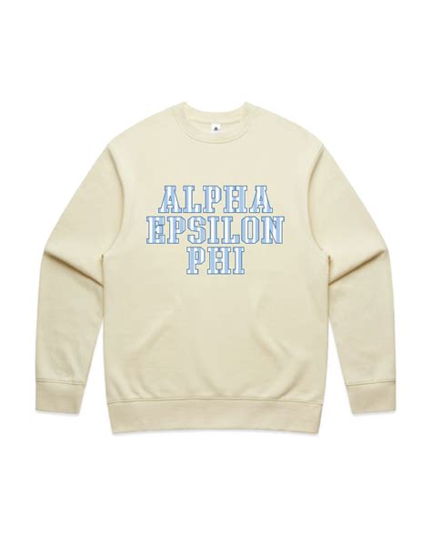 Striped Letters Heavy Weight Butter Sorority Crewneck University Tees