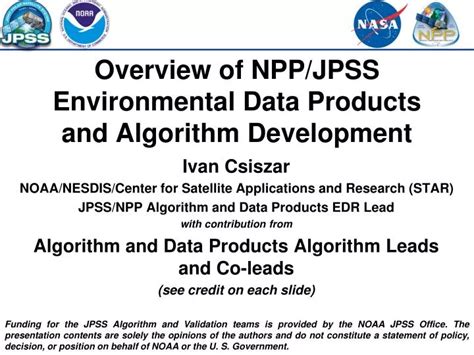 PPT Overview Of NPP JPSS Environmental Data Products And Algorithm Development PowerPoint
