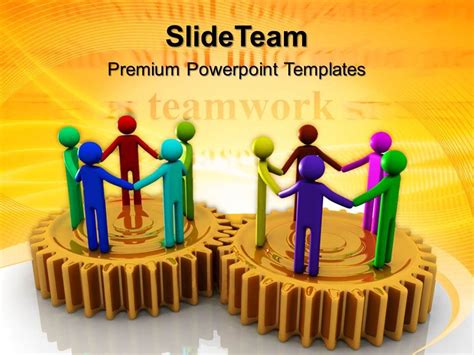 Gears Image Powerpoint Templates Cooperating Team Teamwork Ppt Slide