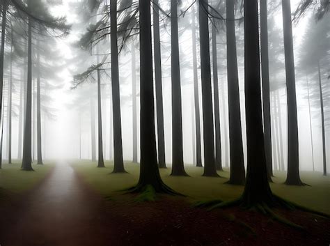 Premium Photo Detailed Forest Chilled By Warm Fog