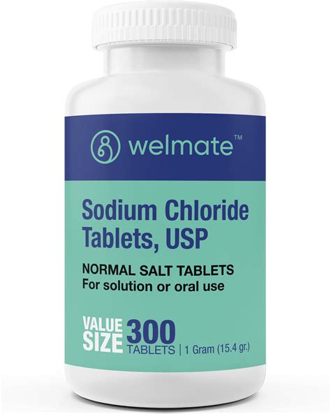 Health Life Sodium Chloride Tablets 1 Gm Usp 300 Count Normal Salt Tablets