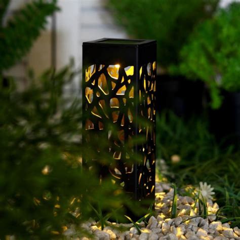 Фонарь садовый на солнечной батарее Ажурная резьба 6 х 29 х 6 см 1 Led пластик Т БЕЛЫЙ