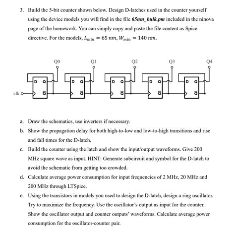 Solved Build The 5 Bit Counter Shown Below Design D Latches Chegg Com