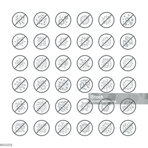 바이러스 박테리아 세균 및 미생물의 정지 기호 벡터 아이콘 곰팡이에 대한 스톡 벡터 아트 및 기타 이미지 곰팡이 아이콘 몰딩 Istock