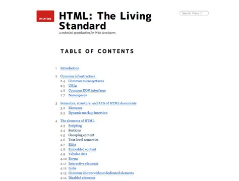 Html The Living Standard