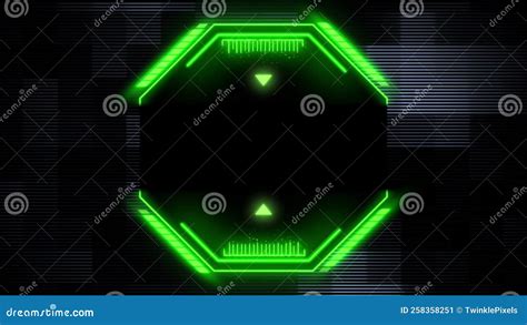 Digital Computer Screen With Green Hud Elements Stock Video Video Of