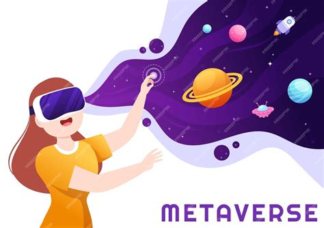 Premium Vector | Metaverse digital virtual reality technology wears vr ...