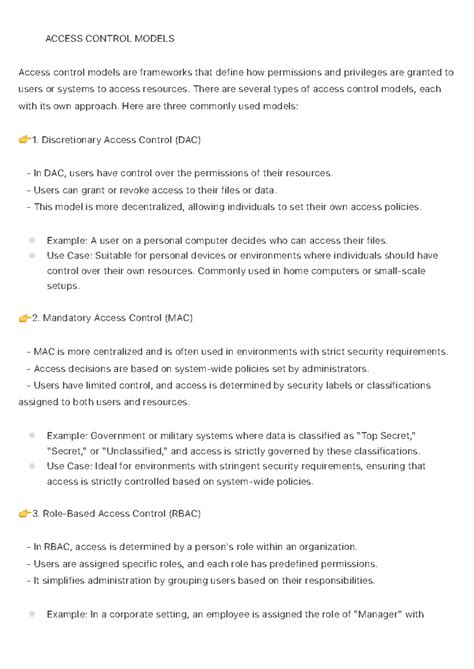 Access Control Models Sheet Cheat ACCESS CONTROL MODELS Access Control Models Are Studocu