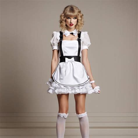 Taylor Swift Frilly French Maid Short Dress White By Jarvik2009 On