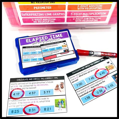 Math Task Boxes Set One Grades 3 5 Chalkboard Superhero