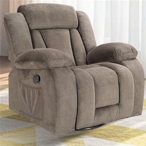 4173 Wide Rocking Recliner Chair For Adults With Swivel Base In