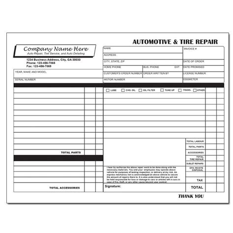 Auto Body Repair Receipt Templates At A Glance