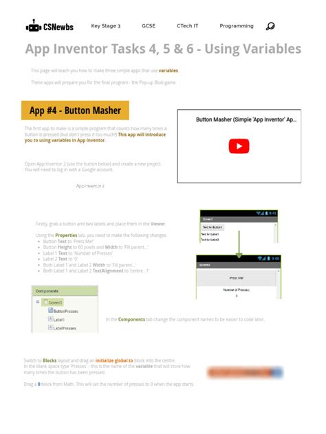 App Inventor 2 Variables Csnewbs Pdf