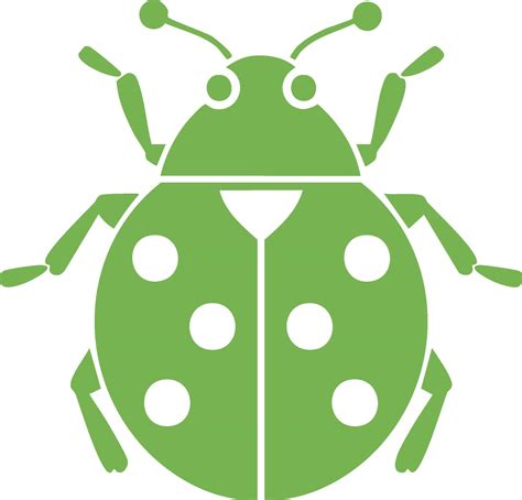 Stylized Green Ladybug Icon With White Spots 73184399 Vector Art At Vecteezy