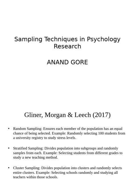 Sampling Techniques In Psychology Pdf Sampling Statistics Psychology