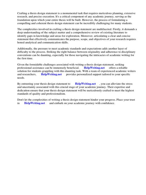 Thesis Design Statement Pdf