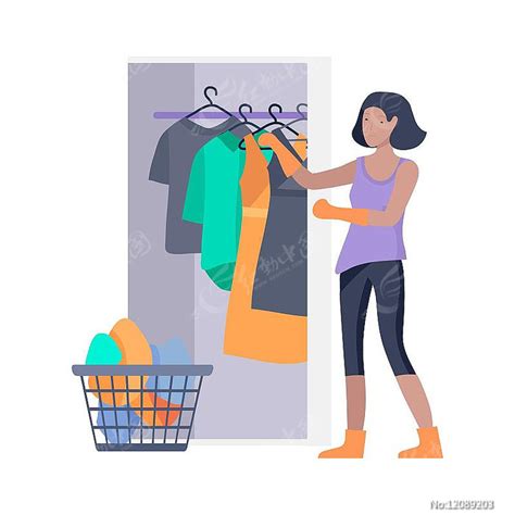做家务挂衣服收拾衣服妈妈清洁卫生卡通图片下载红动中国