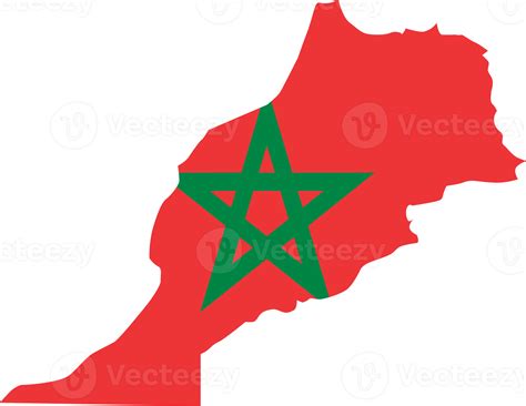 Morocco Map City Color Of Country Flag 12096531 Png