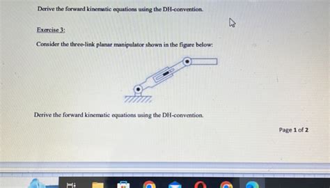 Derive The Forward Kinematic Equations Using StudyX