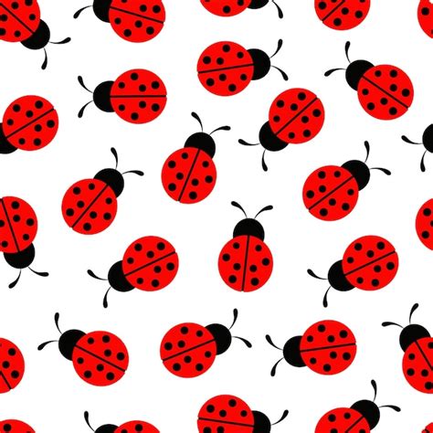 Premium Vector Seamless Wallpaper Ladybug Vector Continuous Background