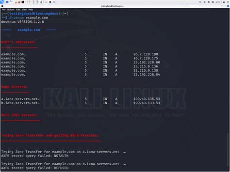 Kali Linux Dnsenum Tool
