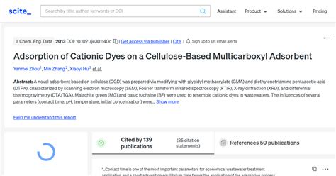 Adsorption Of Cationic Dyes On A Cellulose Based Multicarboxyl