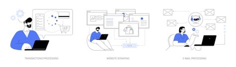 Premium Vector Business Processes Automation Abstract Concept Vector Illustrations