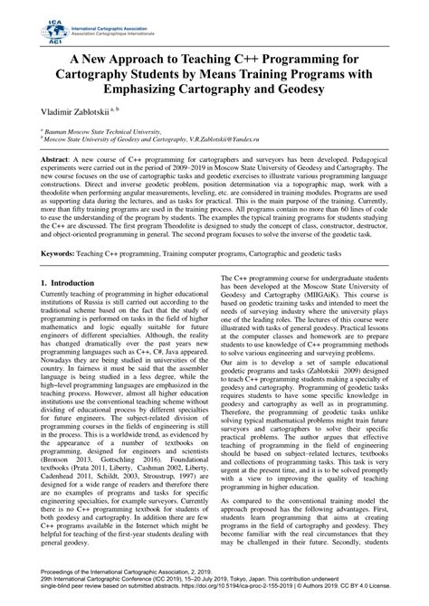 Pdf A New Approach To Teaching C Programming For Cartography