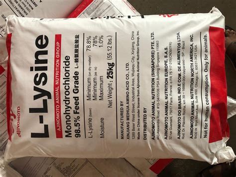L Lysine Hcl 98 5 Packaging Type Bag Packaging Size 25 Kgs Id