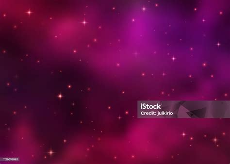 추상 우주 핑크 갤럭시 배경입니다 다채로운 성운은 하 수와 빛나는 별입니다 외부 공간입니다 밝고 화려한 코스모스입니다 우주의 하늘 벡터 일러스트입니다 거리에 대한 스톡 벡터
