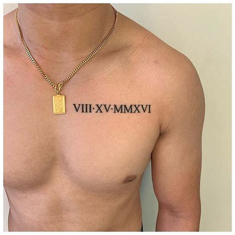Roman Numerals Tattoo Chest