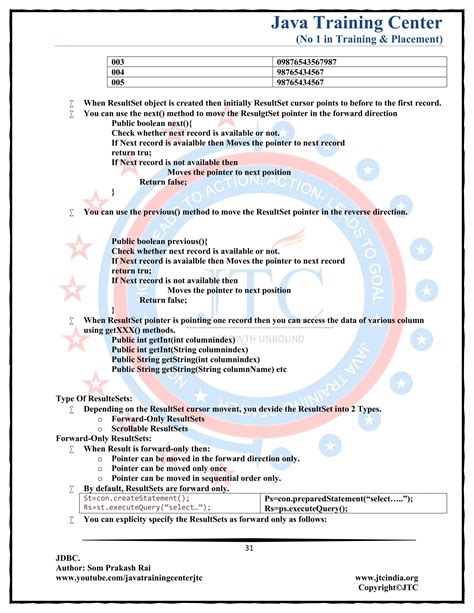 Jdbc Complete Notes By Java Training Center Som Sir Pdf