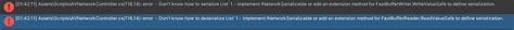 don t know how to serialize list`1 when using networklist unity