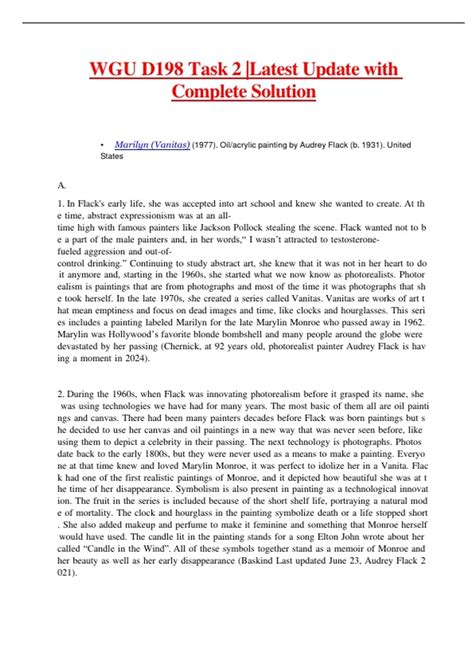 Wgu D198 Task 2 Latest Update With Complete Solution D198 Stuvia Us