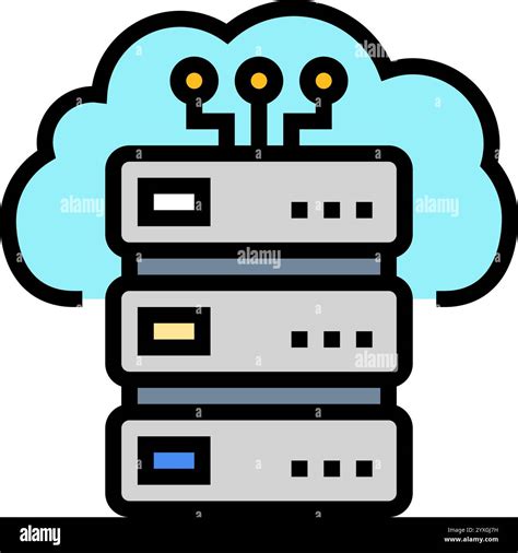 Storage Cloud Computing Color Icon Vector Illustration Stock Vector Image And Art Alamy