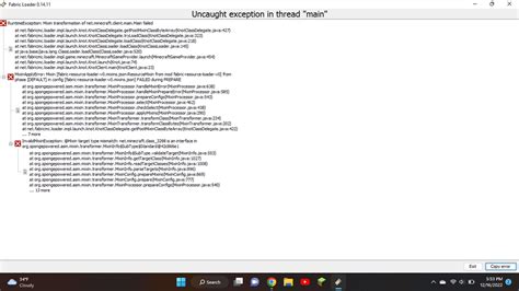 uncaught exception in main r fabricmc