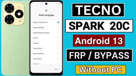 Tecno Spark C BG Frp Bypass Android Without PC Tecno Android Google Account Bypass