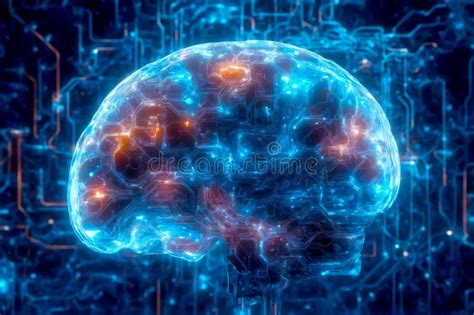 Futuristic Brain Machine Merge Neural Connections Circuitry Ai