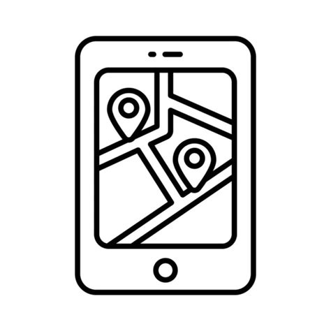 Mobile Navigation Glyph Icon Map Location Icon Stock Vector By ©iconshome 626102110