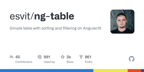 Github Esvitng Table Simple Table With Sorting And Filtering On