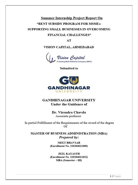 Sip Project Pdf Small And Medium Sized Enterprises Economic Growth